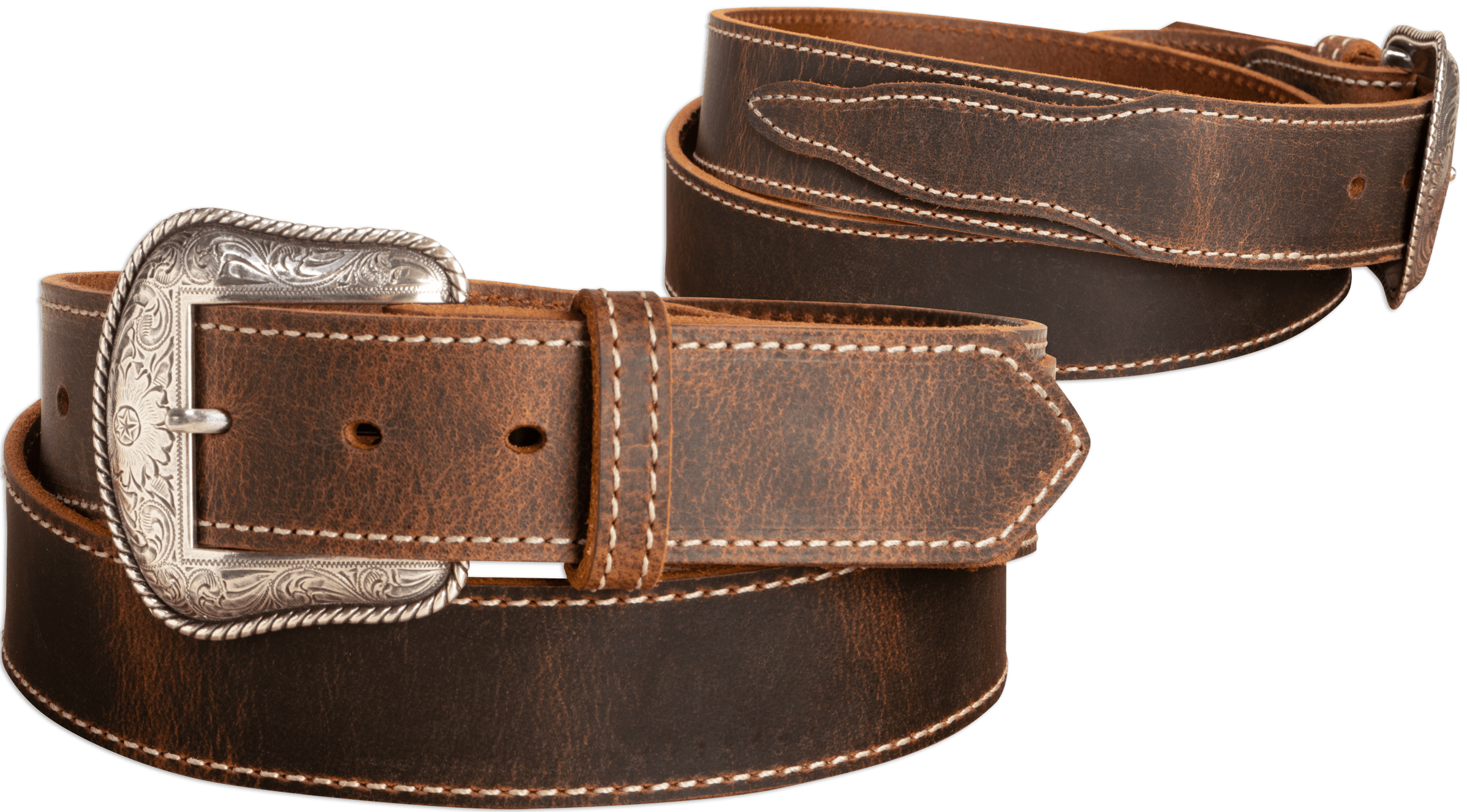 The Crazy Horse: Men's Oil Tanned Stitched Western Leather Belt 1.50" – AmishMadeBelts.com