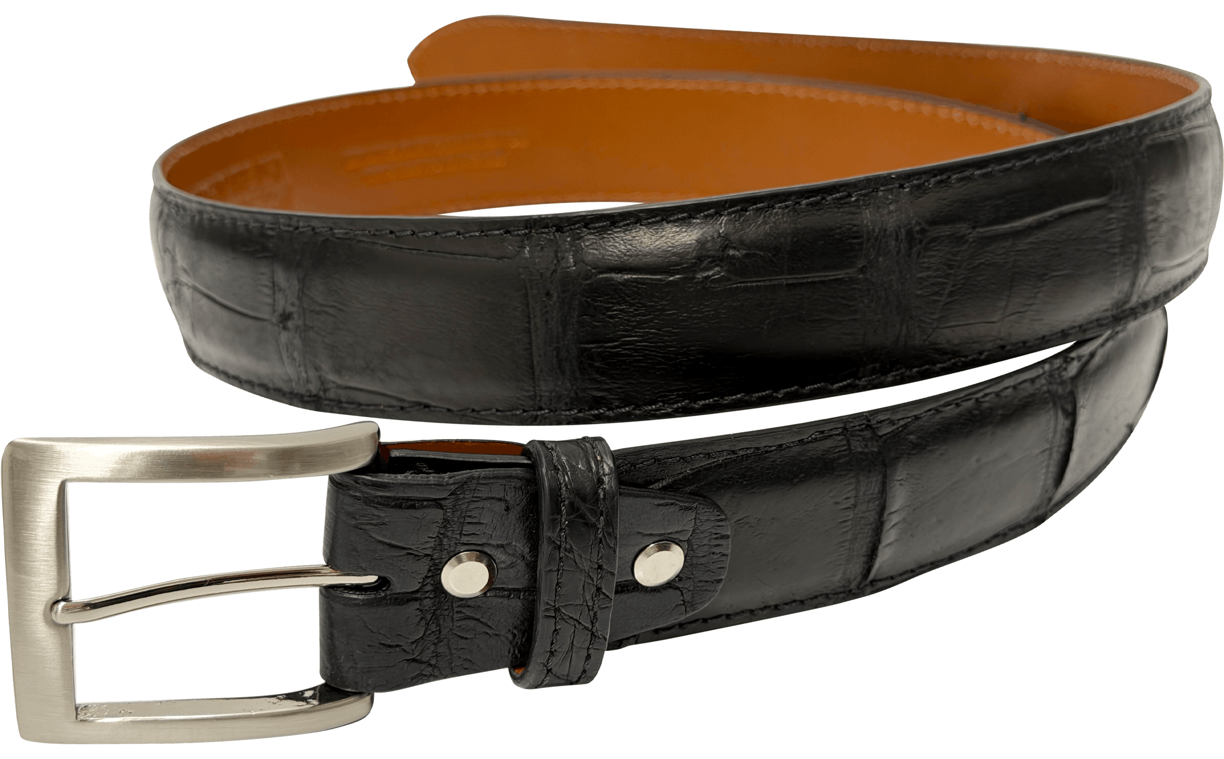Black American Alligator Designer High End Leather Belt 1.50" Wide