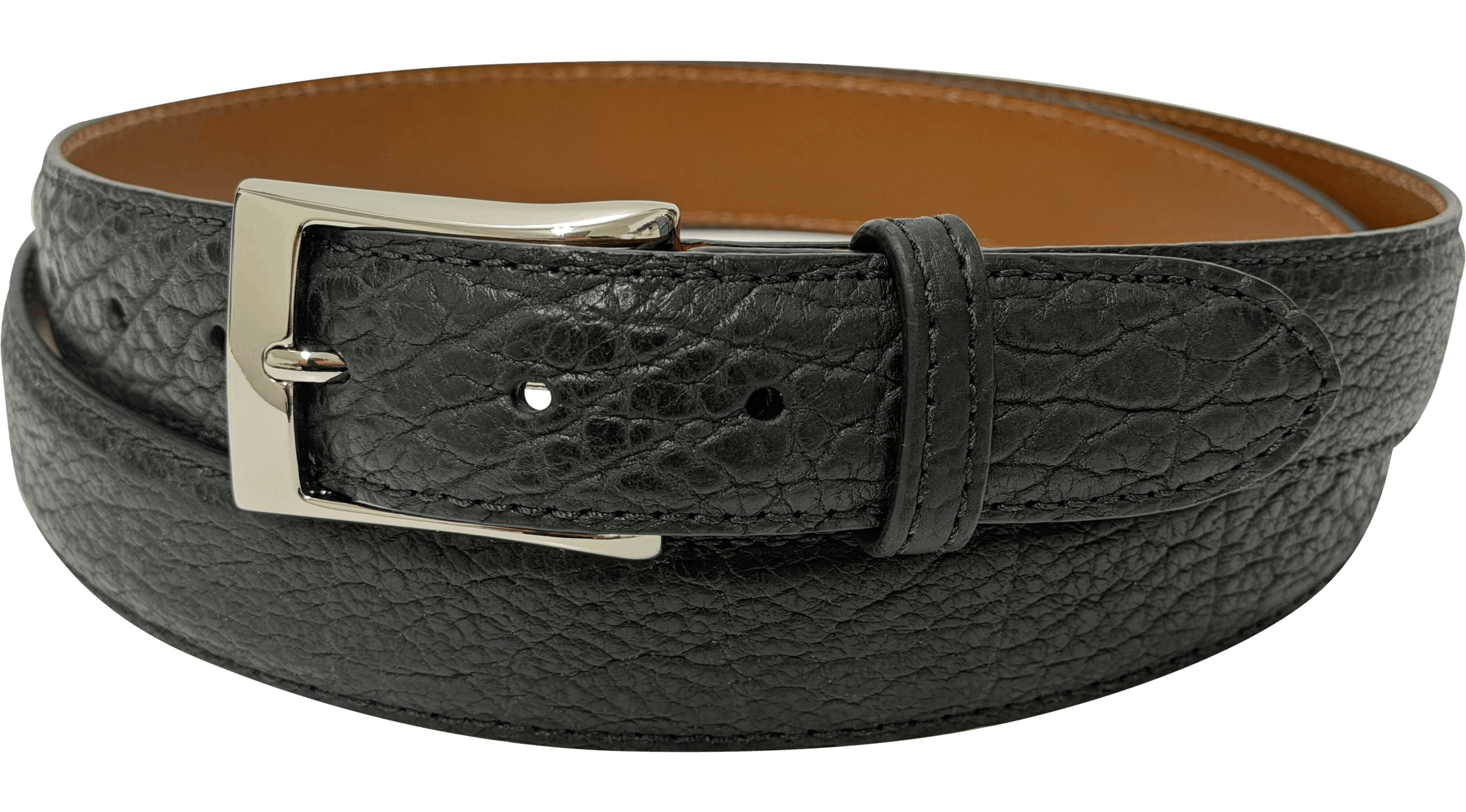 Black American Bison Designer High End Leather Belt 1.25" Wide