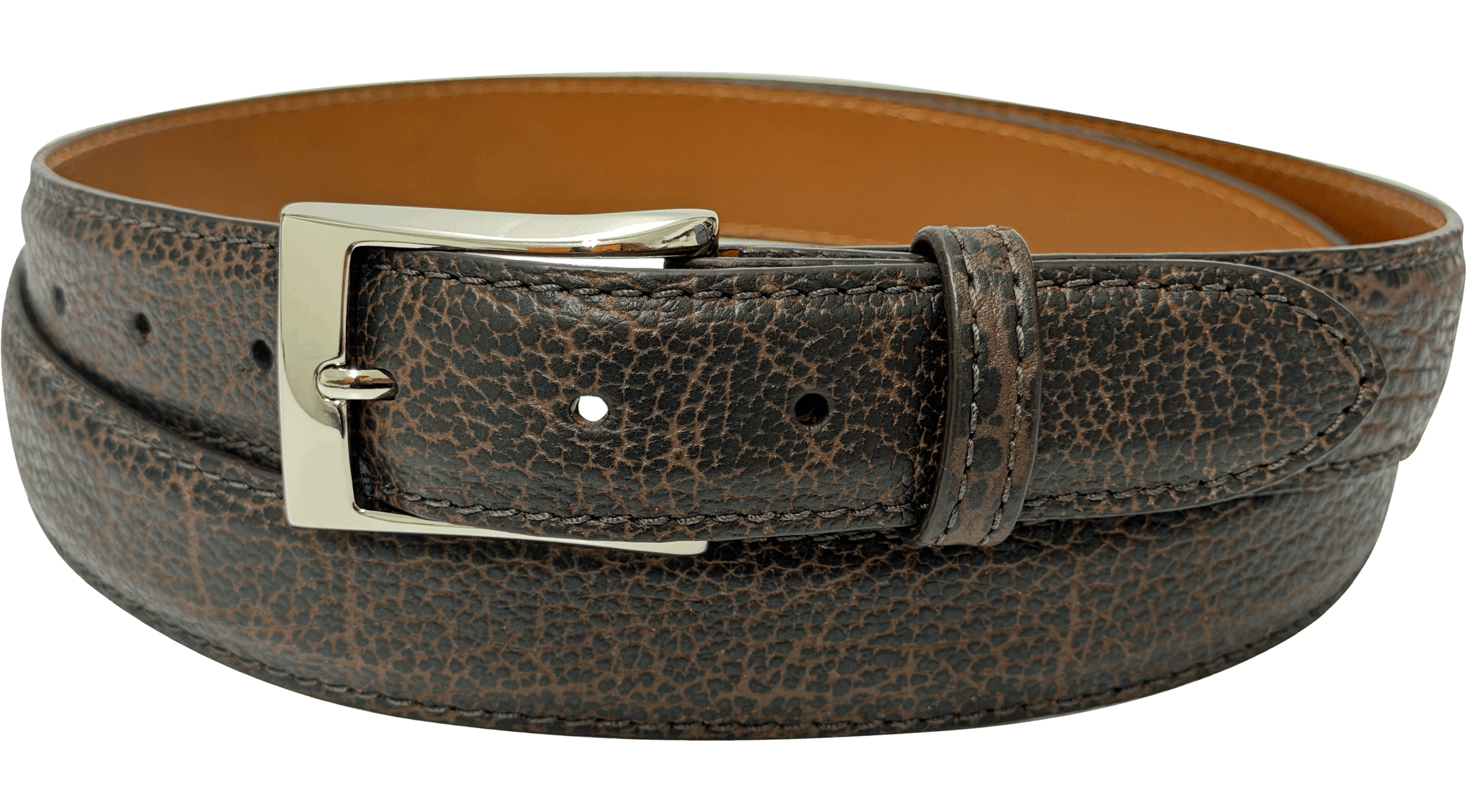 Brown American Bison Designer High End Leather Belt 1.25" Wide
