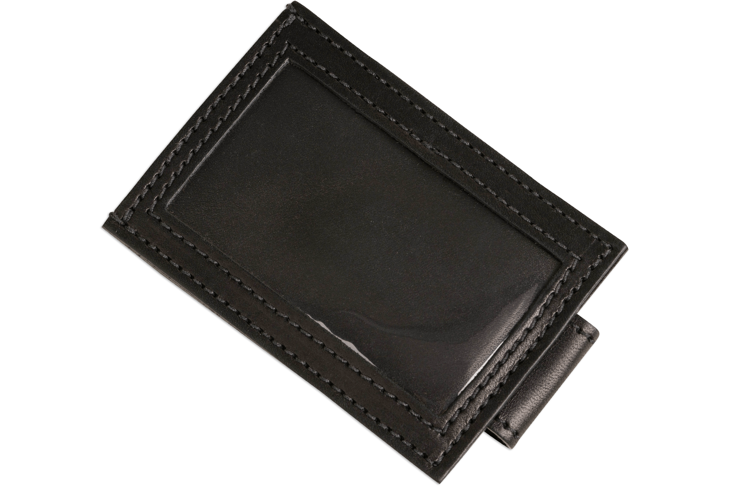 Premium Black Slim Profile ID Wallet Money Clip- Handcrafted in USA