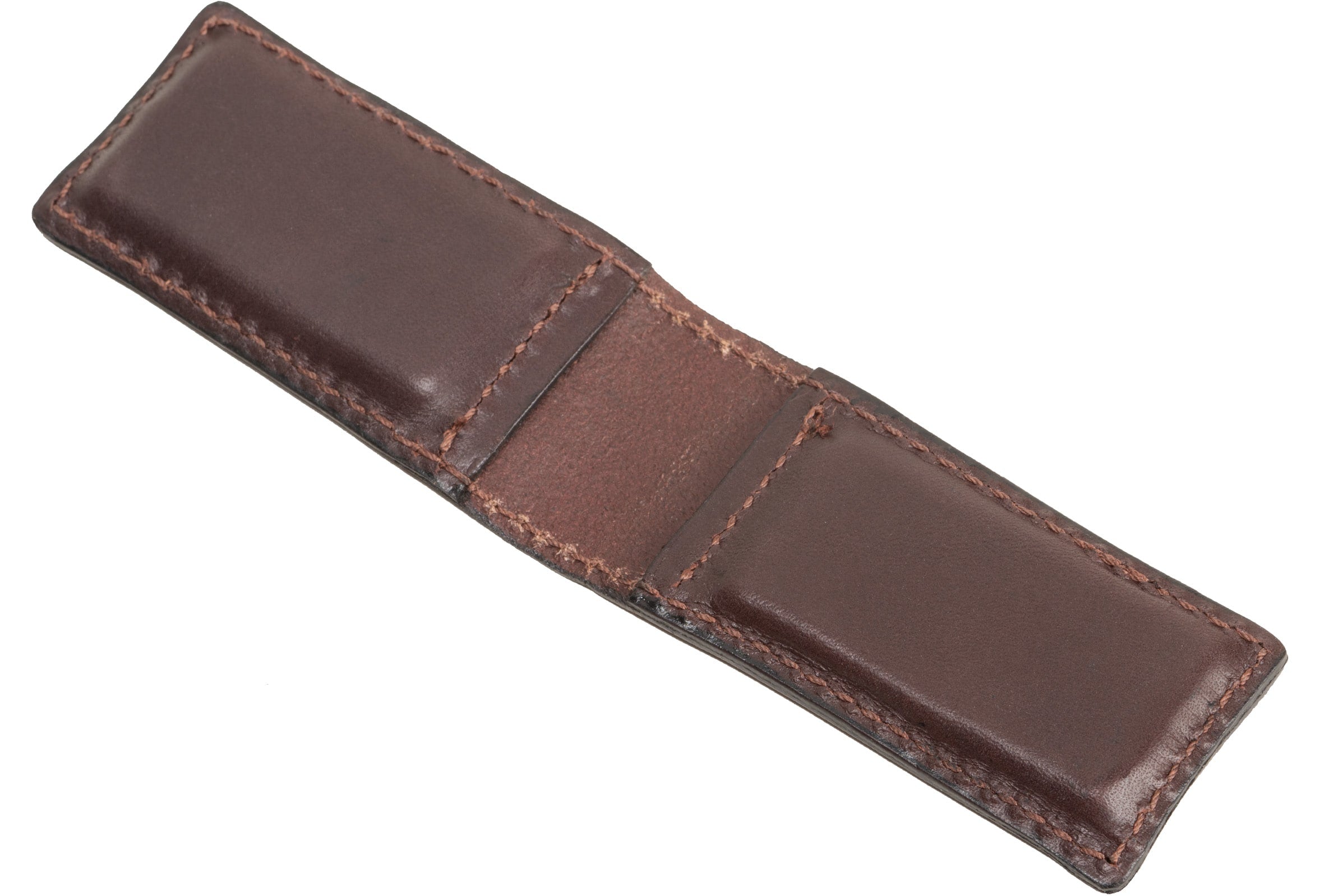 Premium Brown Leather Magnetic Money Clip - Handcrafted in USA