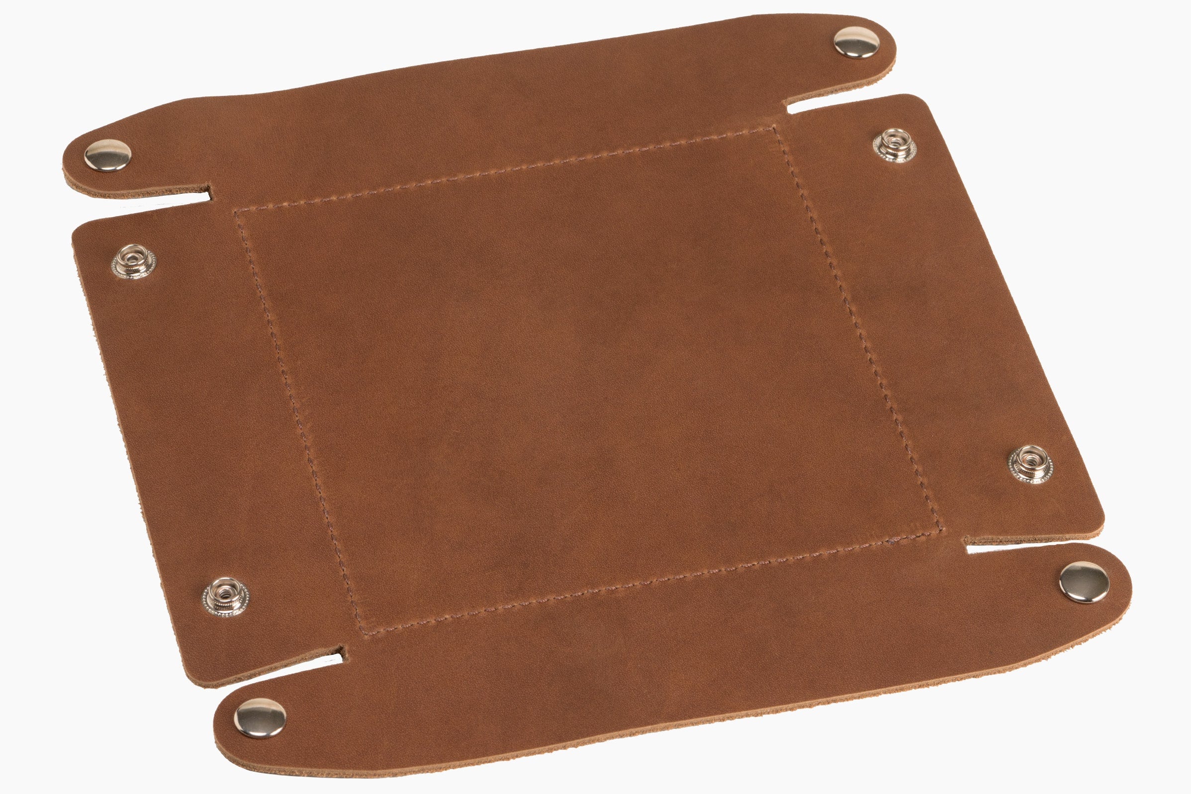 Taos Brown Leather Travel Valet Storage Tray Folds Flat– AmishMadeBelts.com