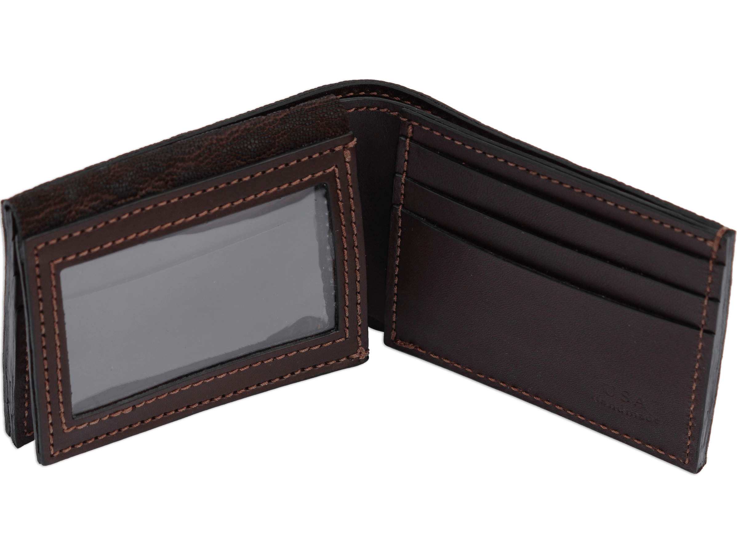 Dark Brown Elephant Luxury Designer Exotic Bifold Wallet With Flip Up