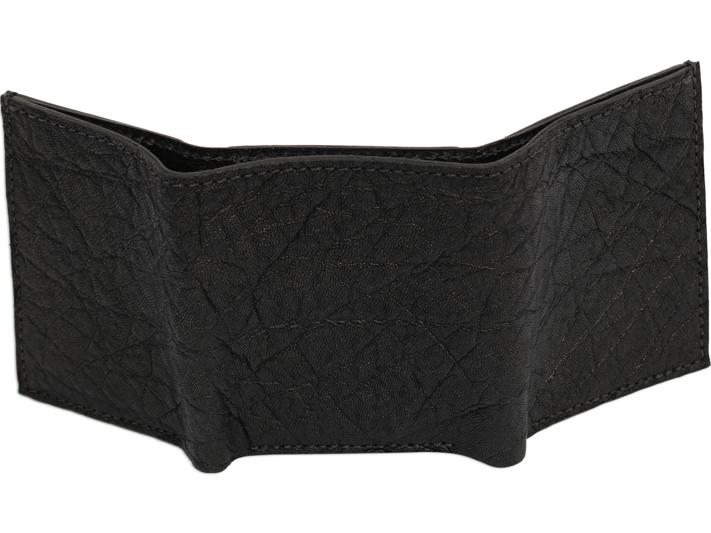 Black Elephant Luxury Designer Exotic Trifold Wallet With ID Window