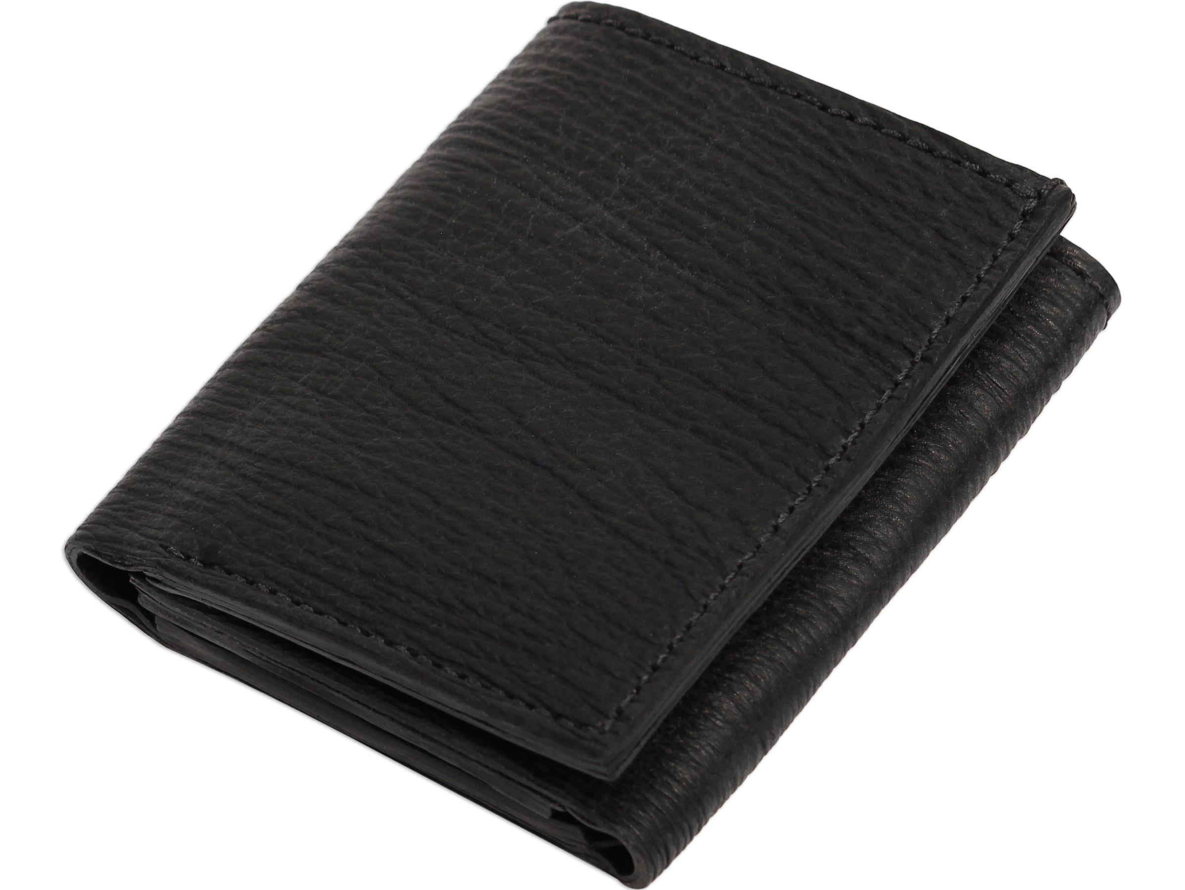 Black Shark Luxury Designer Exotic Trifold Wallet With ID Window