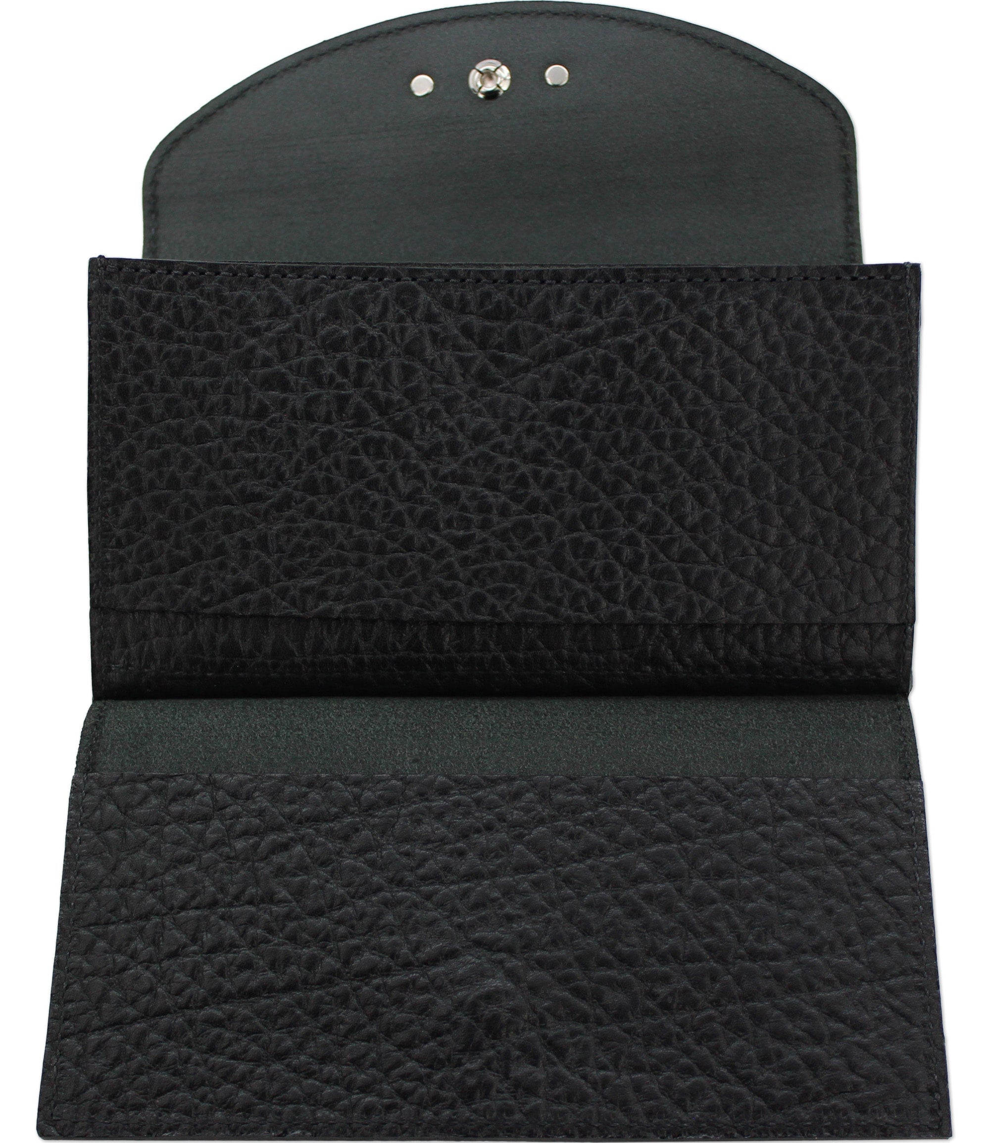 Black Bison Leather Women's Deluxe Wallet