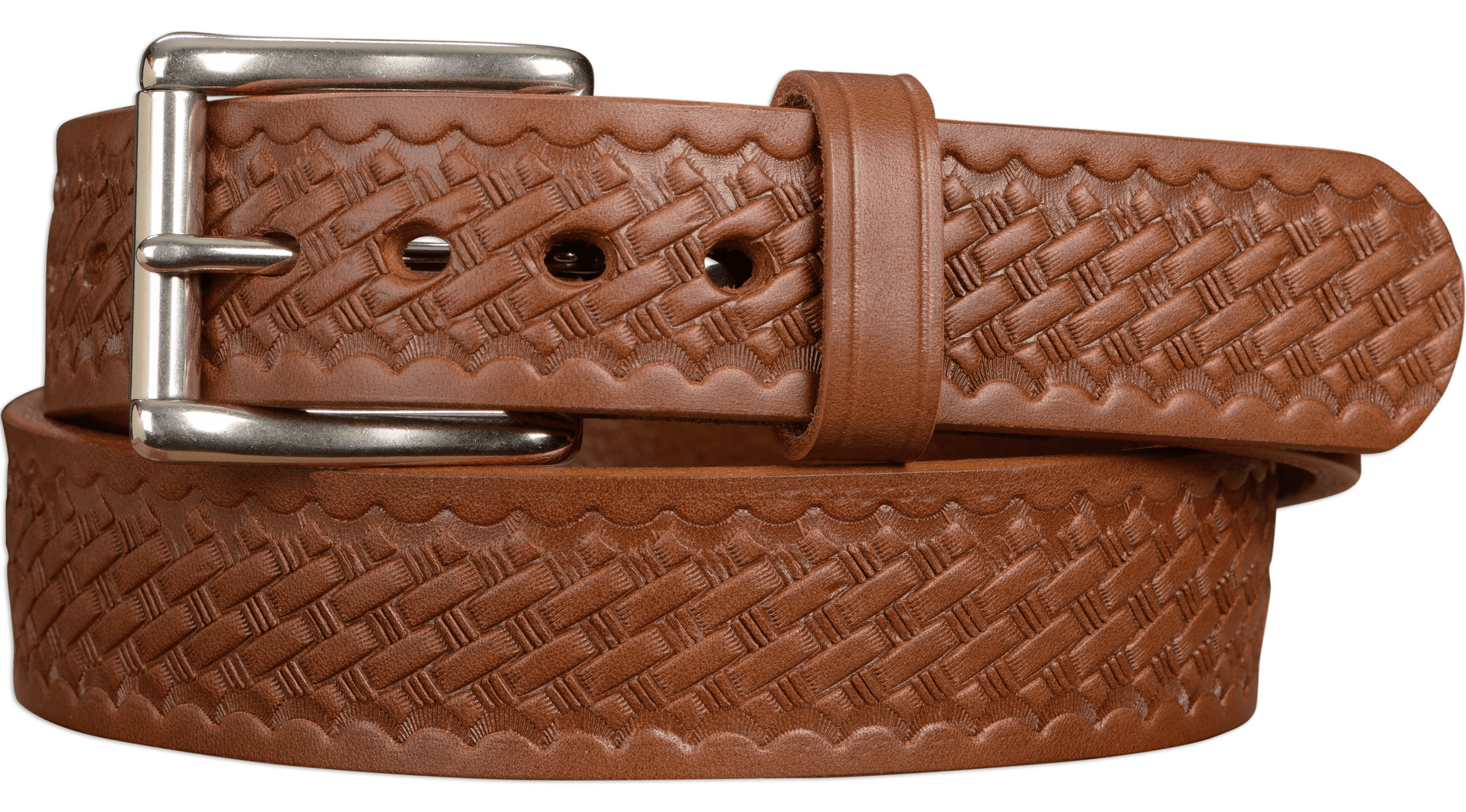 The Eastwood: Men's Caramel Tan Basket Weave Leather Belt Max Thick 1 ...