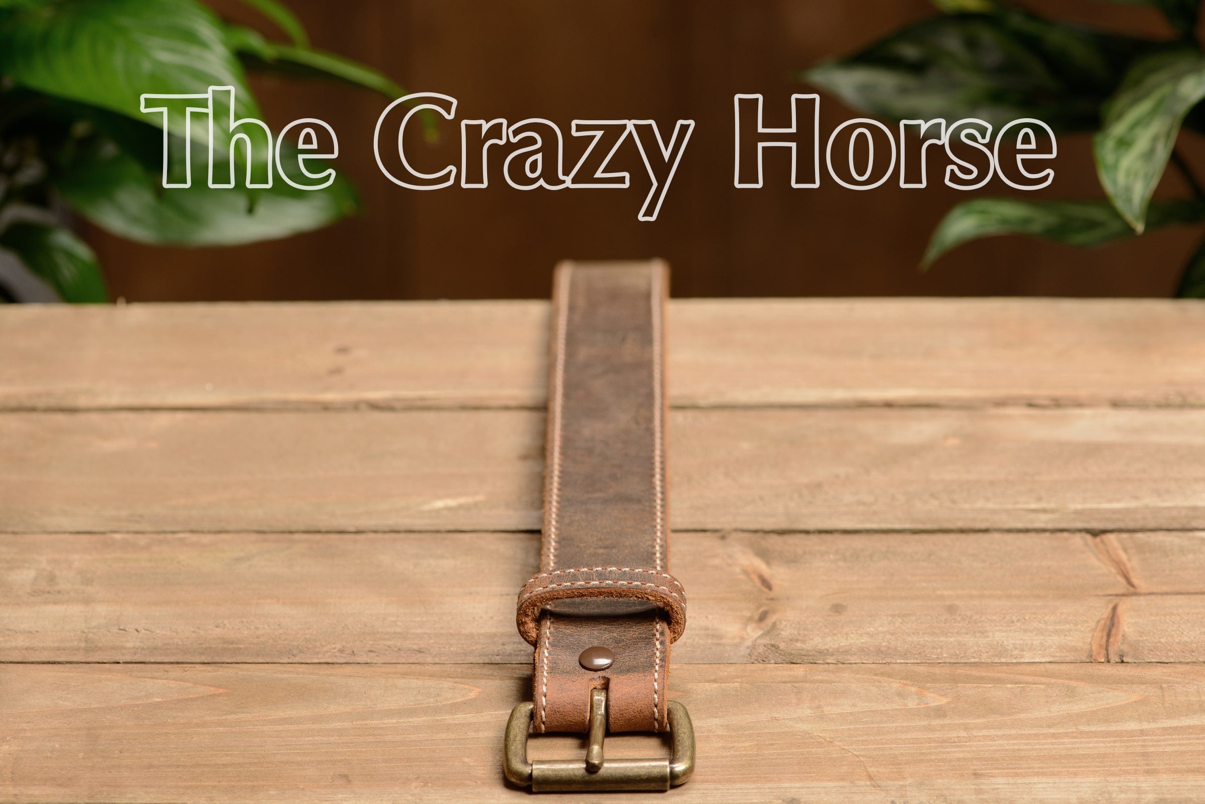 The Crazy Horse: Men's Rustic Brown Stitched Leather Belt Max Thick Wi ...