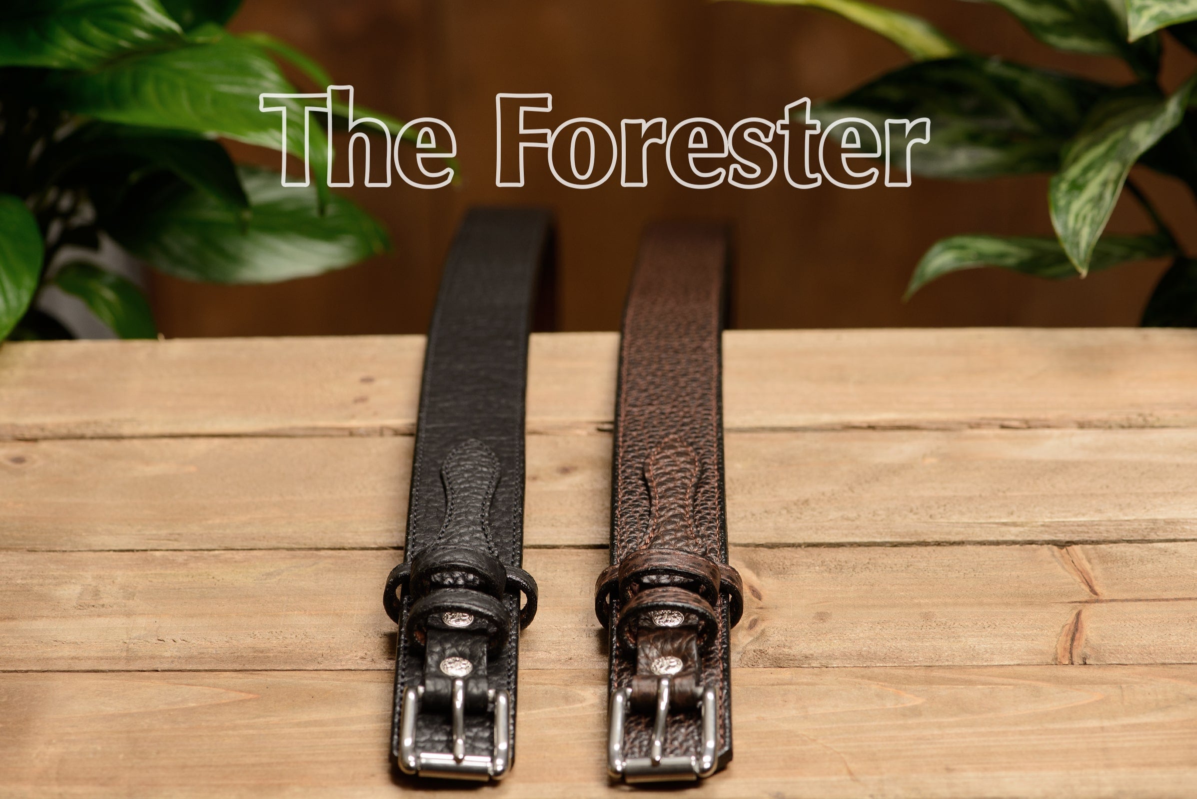 Men's Brown Stitched American Bison Ranger Leather Belt - The Forester ...