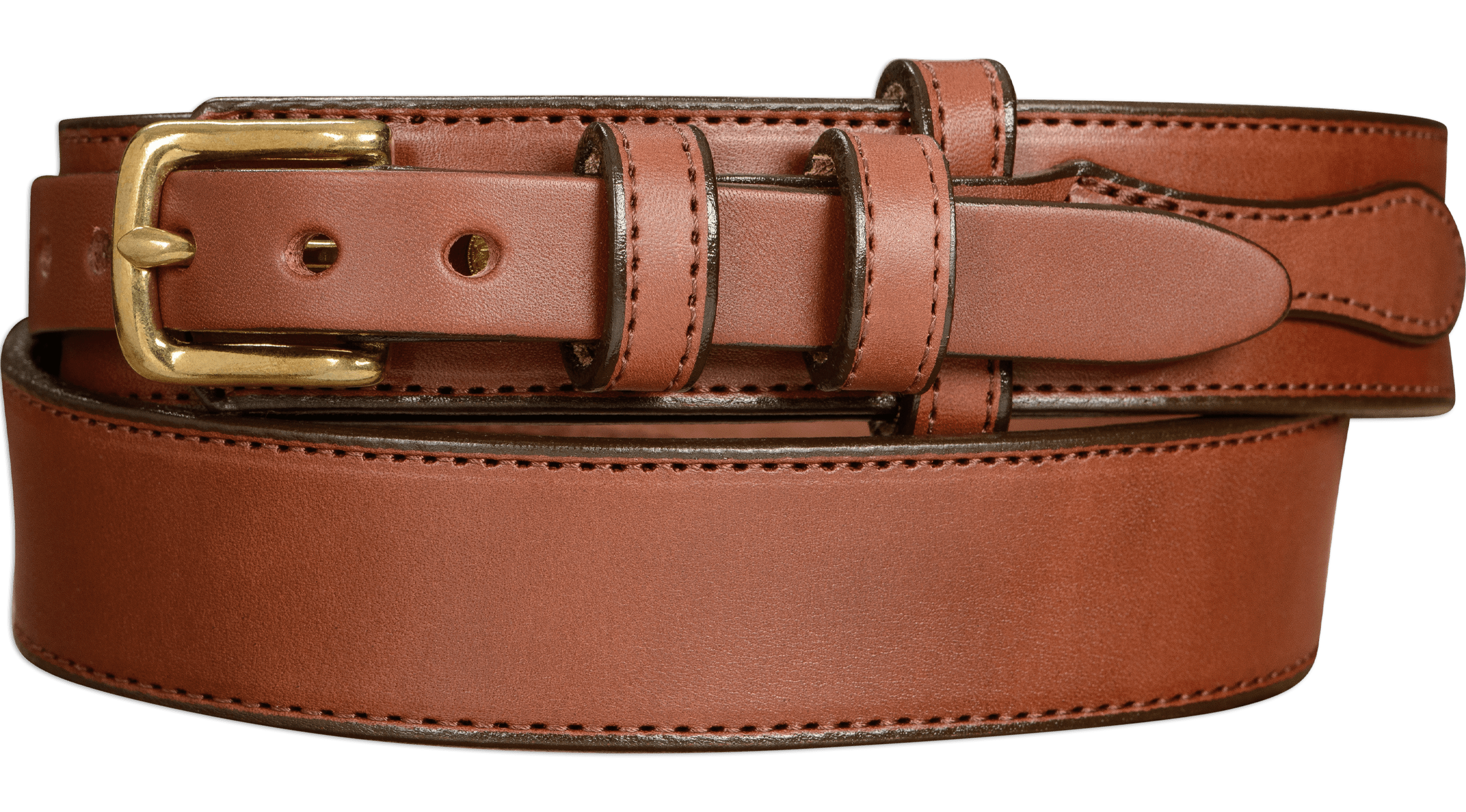 The Walker: Medium Brown Stitched Ranger 1.50"– AmishMadeBelts.com